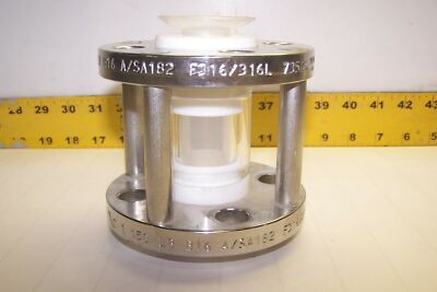 VIRAJ 1" PORT X 4" LONG X 4" DIA 4 BOLT FLANGE STAINLESS SIGHT GLASS | eBay