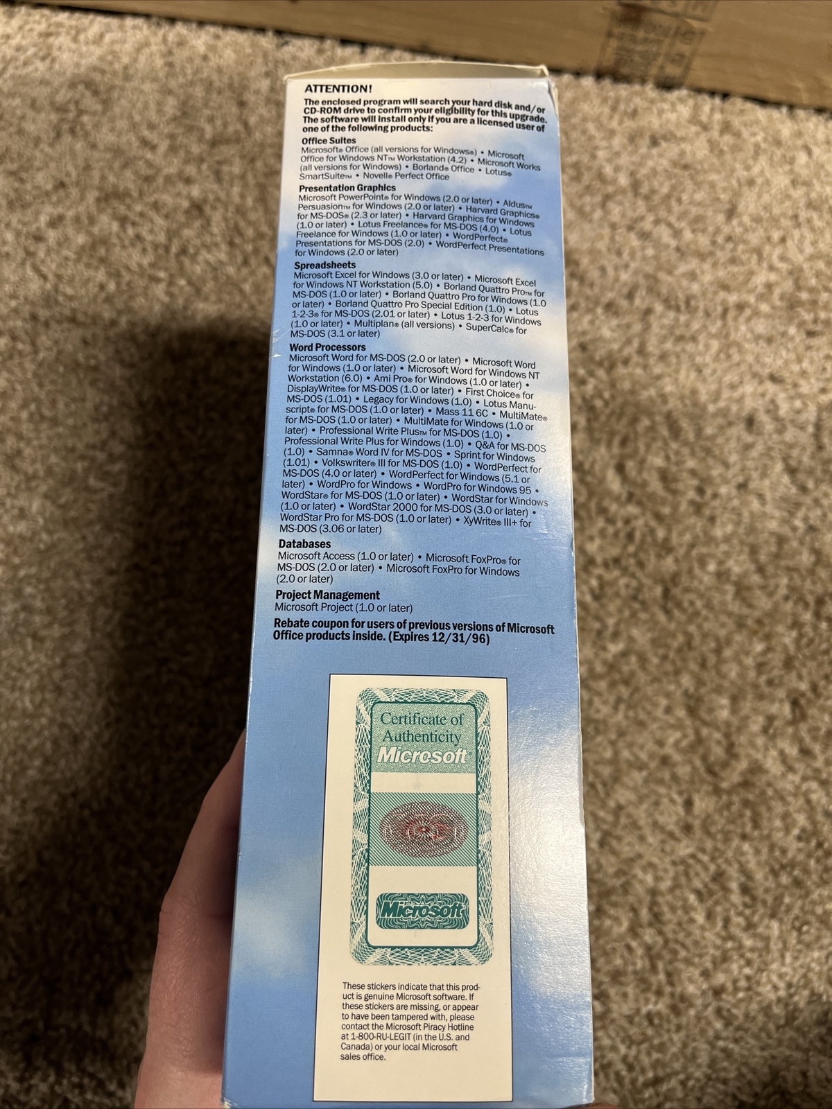 Microsoft Office Windows 95 Standard Upgrade Floppy Brand New Sealed ...