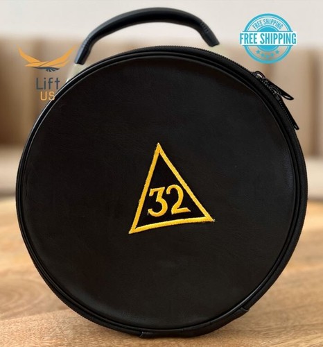 Masonic Scottish Rite 32 Degree Crown Cap Case Black, Freemason Hat ...