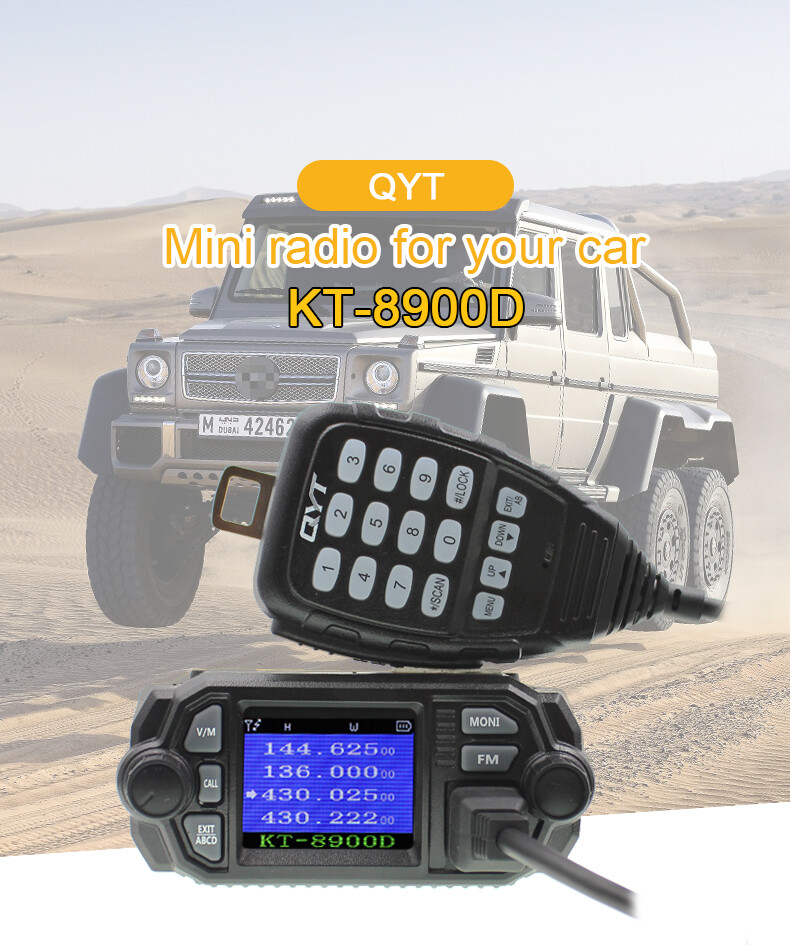 QYT KT-8900D Dual Band 25W V/UHCar/Trunk Mobile Radio with Antenna and ...