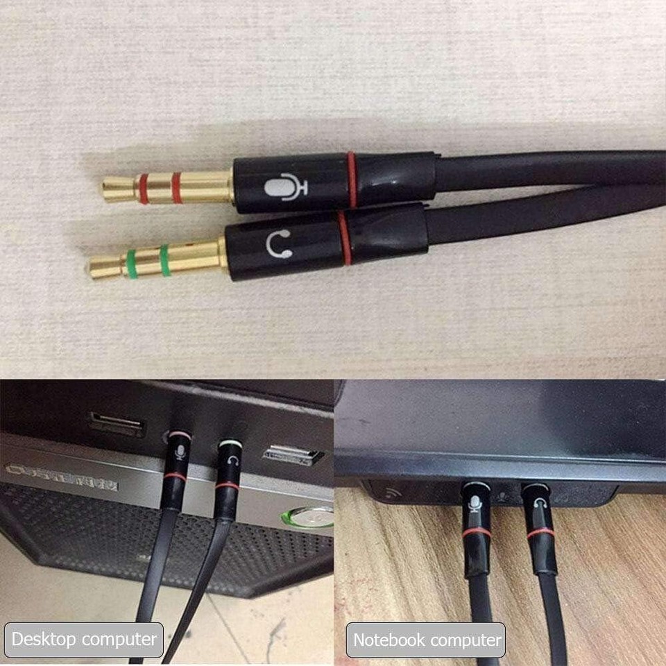 Headset Adapter, 3.5mm Headphone Splitter CTIA Headphone Jack Adapter ...