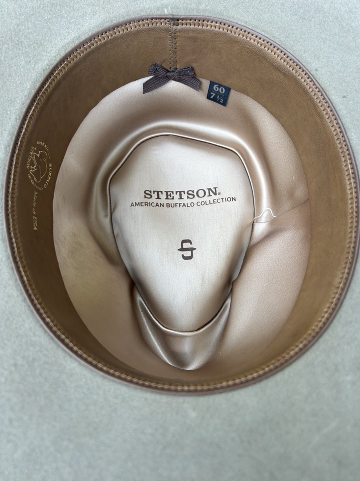 Stetson 4x Drifter Buffalo Felt Pinched Front Cowboy Hat Sz 60 7 1/2 ...