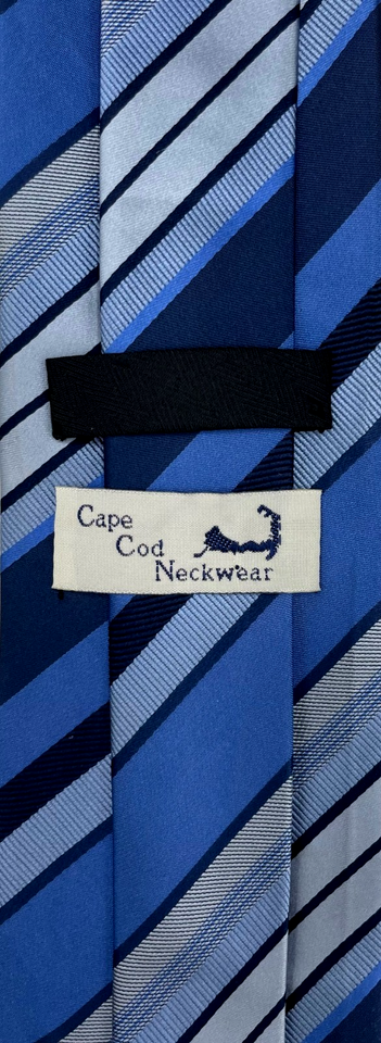 Cape Cod Neckwear Men's 100% Silk Tie ~ Blue ~ Striped ~ NEW MSRP: $49. ...