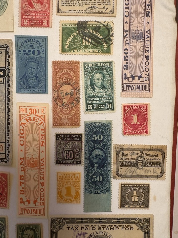 Large Lot of Weird, Old Back of Book BOB US Stamps from Various Antique ...
