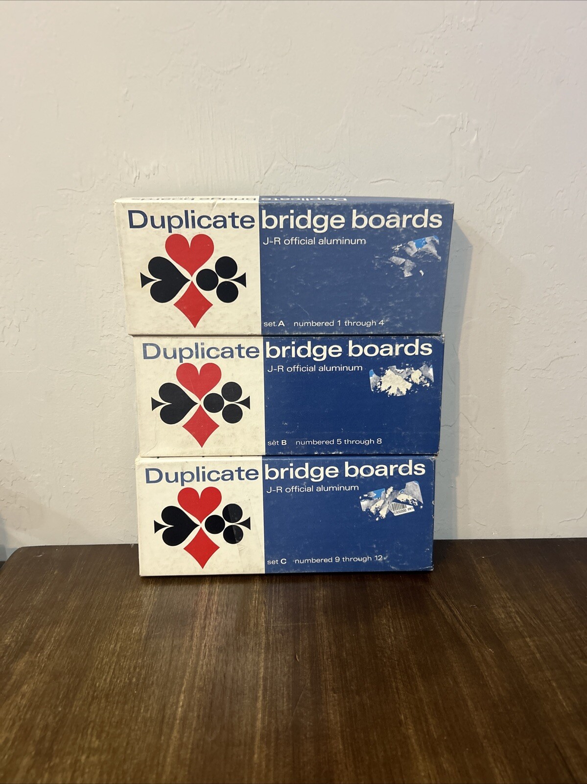 Duplicate Bridge Boards Lot J-R Aluminium Official Sets 1-4, 5-8, 9-12 ...