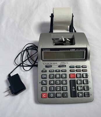 WORKS Casio HR-100TM Desktop Printing Calculator 12 Digit Tax ...