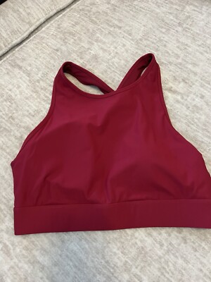 Fabletics Ella High Impact Sports Bra II cherry Color Size Large | eBay