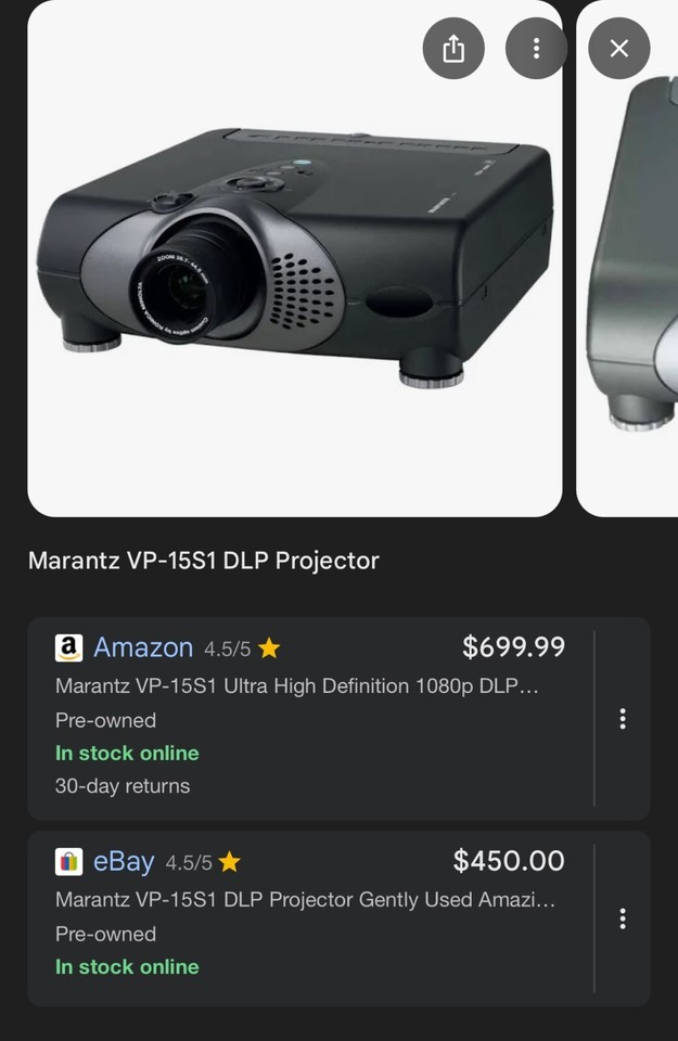 Marantz VP-15S1 DLP Projector + Manual & OEM Lamp – High-End Home ...