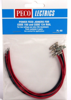 Peco HO Scale ~ Power Feed Terminal Rail Joiners ~ Code 100 & 124 ~ 4 ...