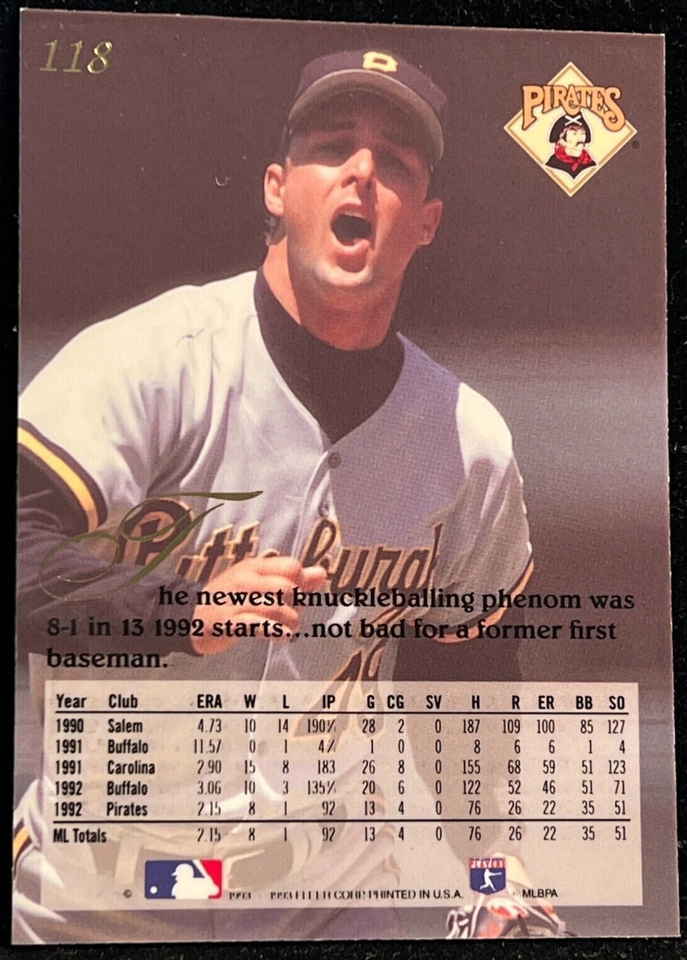 1993 FLAIR #118 TIM WAKEFIELD ROOKIE CARD RC | eBay