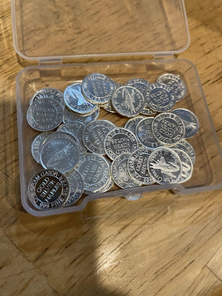 Lot Of 10 1 Gram .999 Fine Silver Rounds 1G Gator Florida Bullion 10G ...
