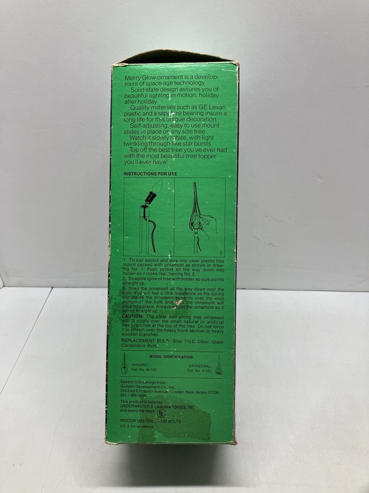 Vintage Christmas Merry Glow Spinning Tree Topper & Box ~ Rotates ...