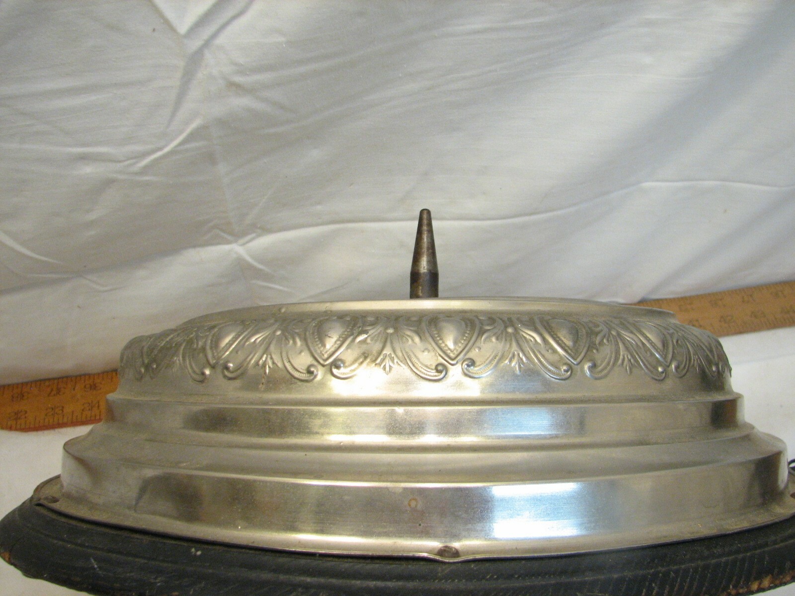 Antique German Wind UP Christmas Feather Tree Stand Music Box Clockwork ...