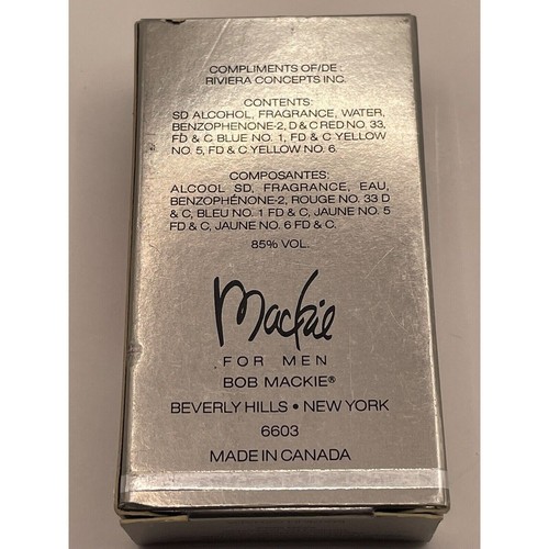 Mini MACKIE For Men By Bob Mackie .2oz/6ml Eau De Toilette Splash - NEW ...
