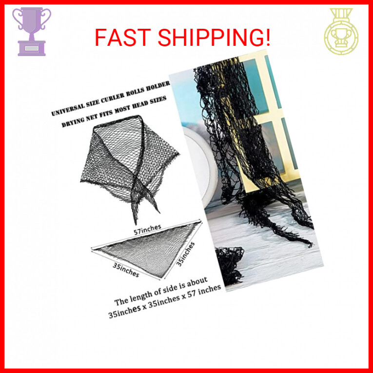 WILLBOND 4 Pcs Cotton Triangle Hair Net for Rollers, Women Mesh Hair ...