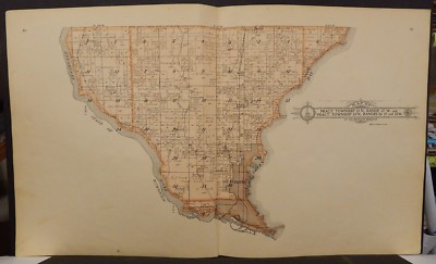 Michigan Menominee County Map Menominee Township Dbl Side/Pg 1912 K17 ...
