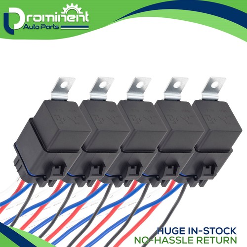 5 Waterproof Relay Kit fit 4-PIN 40/30 AMP 12V DC Harness Socket ...