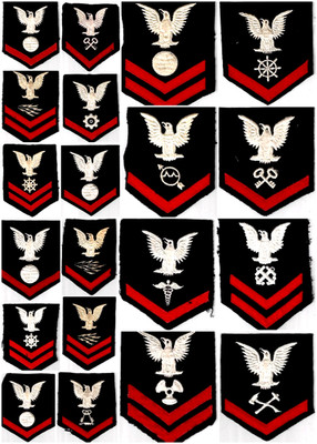 21 US NAVY WW2 MILITARY RATE RATING PATCHES, Various Positions Ranks ...