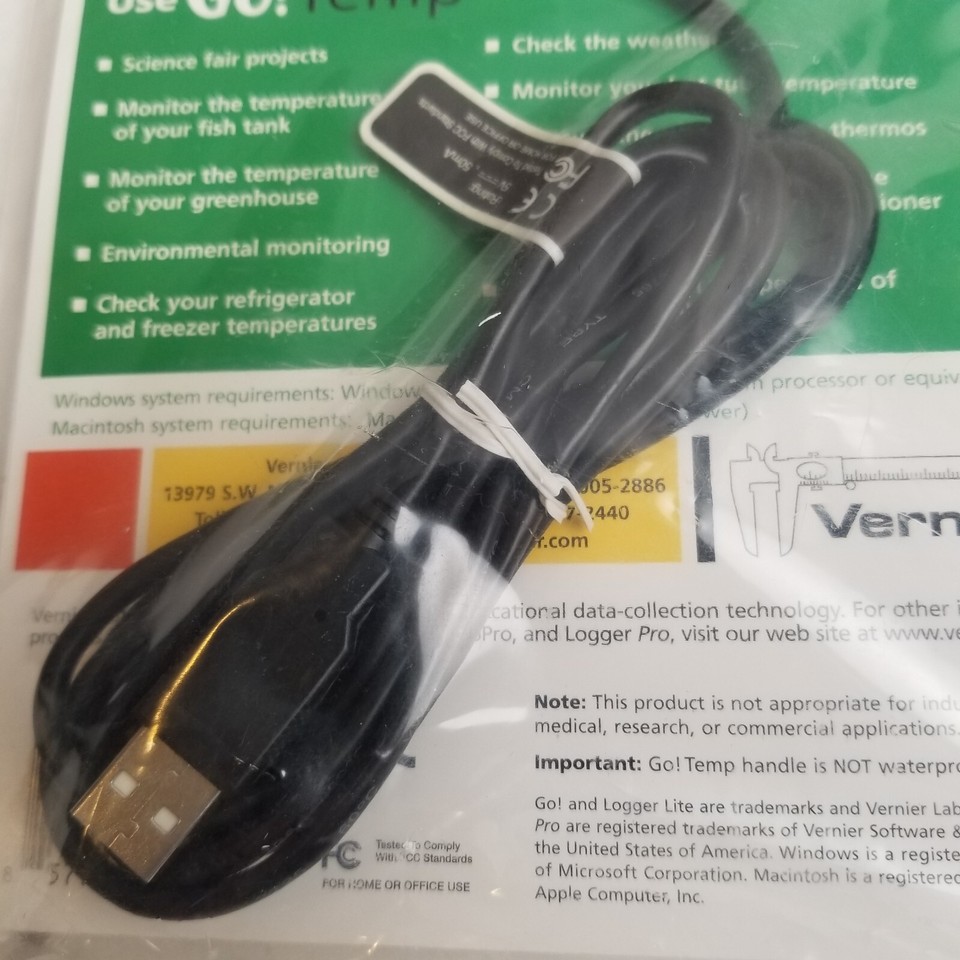 Vernier Go Temp USB Temperature Sensor Digital Data Logger STEM ...