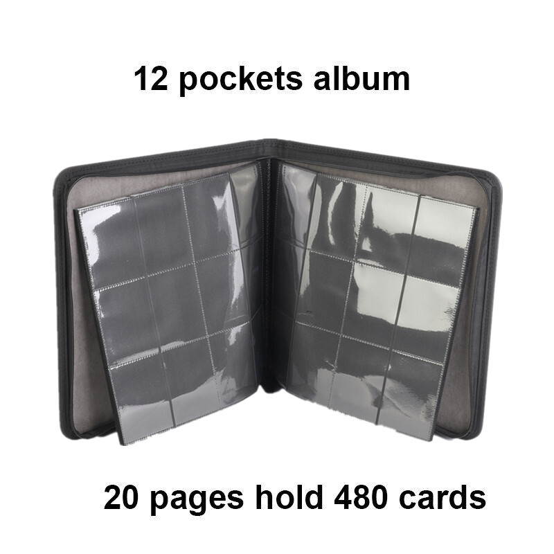 Premium Zip Card Binder 480 Slots - 12 Pocket Trading Card Album Folder ...