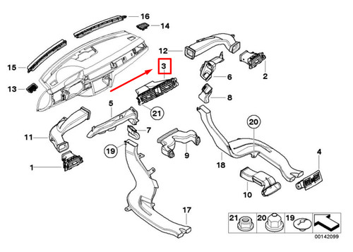 NEW BMW 3 COUPE E92 CENTER DASHBOARD FRESH AIR VENT 64229130463 9130463 ...