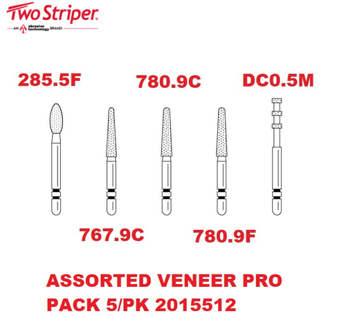 Premier Dental Two Striper® Diamond Burs Assorted Veneer ProPack 5/pk ...