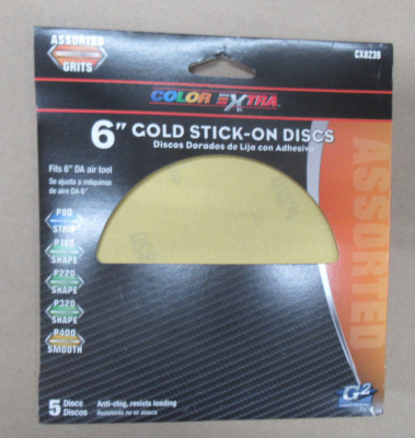 COLOR XTRA CX8239 6" GOLD STICK-ON DISCS 5ct | eBay