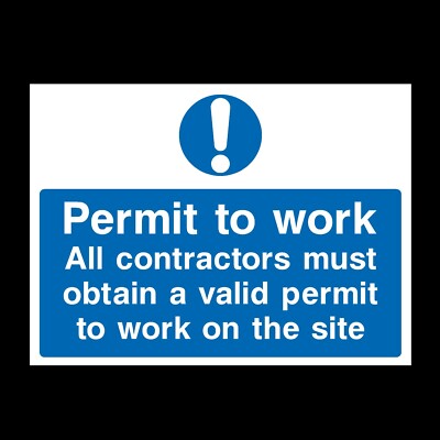 Permit to Work Plastic Sign OR Sticker - A6 A5 A4 (CSS11) | eBay