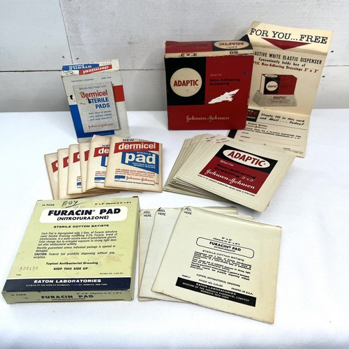VTG Johnson And Johnson ADAPTIC Dressing DERMICEL Sterile Pads FURACIN ...