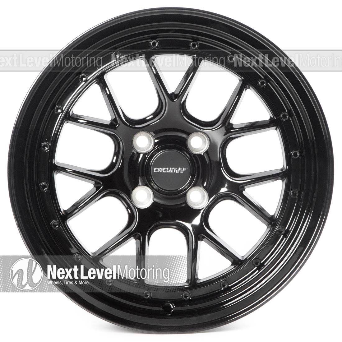 Circuit CP27 15x7 4-100 +35 Full Gloss Black Wheels Fits Mazda Miata NA ...