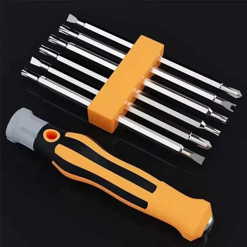 12 In 1 Screwdriver Set Magnetic Bit Cross Flat Shaped Screwdriver Head ...