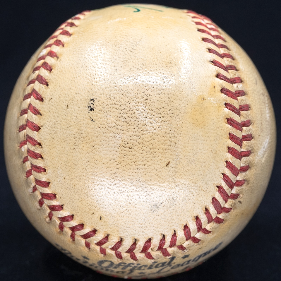 Babe Ruth Single Signed ONL Frick Baseball Super Bold! PSA LOA Graded 6 ...