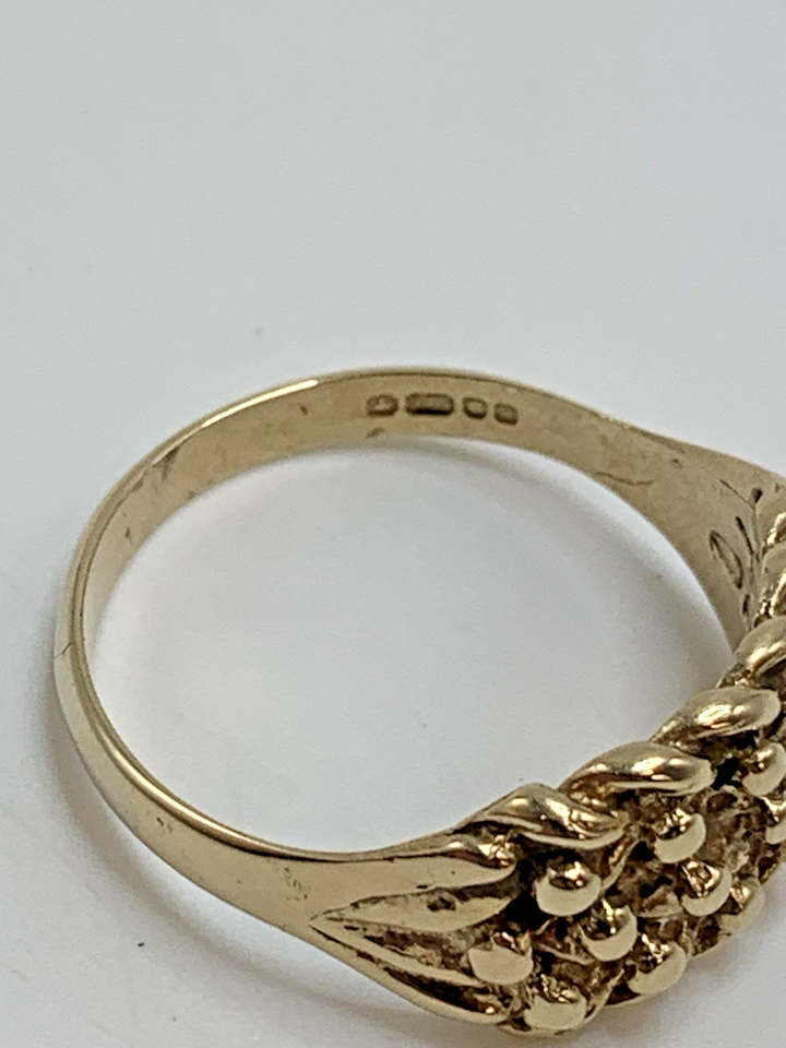 Hallmarked 9ct Gold 3-Row Keeper Ring | eBay UK