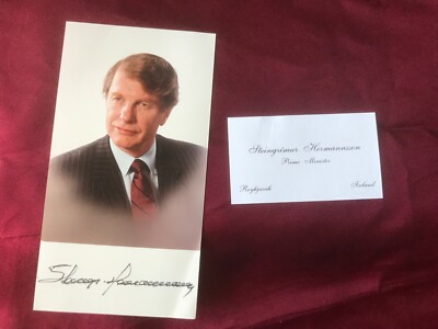 Autograph STEINGRIMUR HERMANNSSON (†2010)-19th Prime Minister ICELAND ...