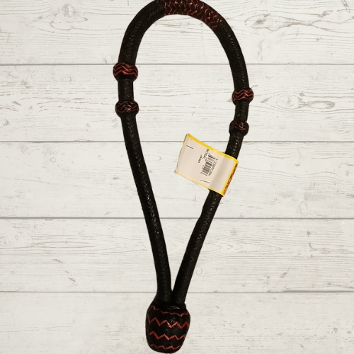 Western Bosal Rawhide Core Black and Red Horse Size by Cowboy Pro NEW ...