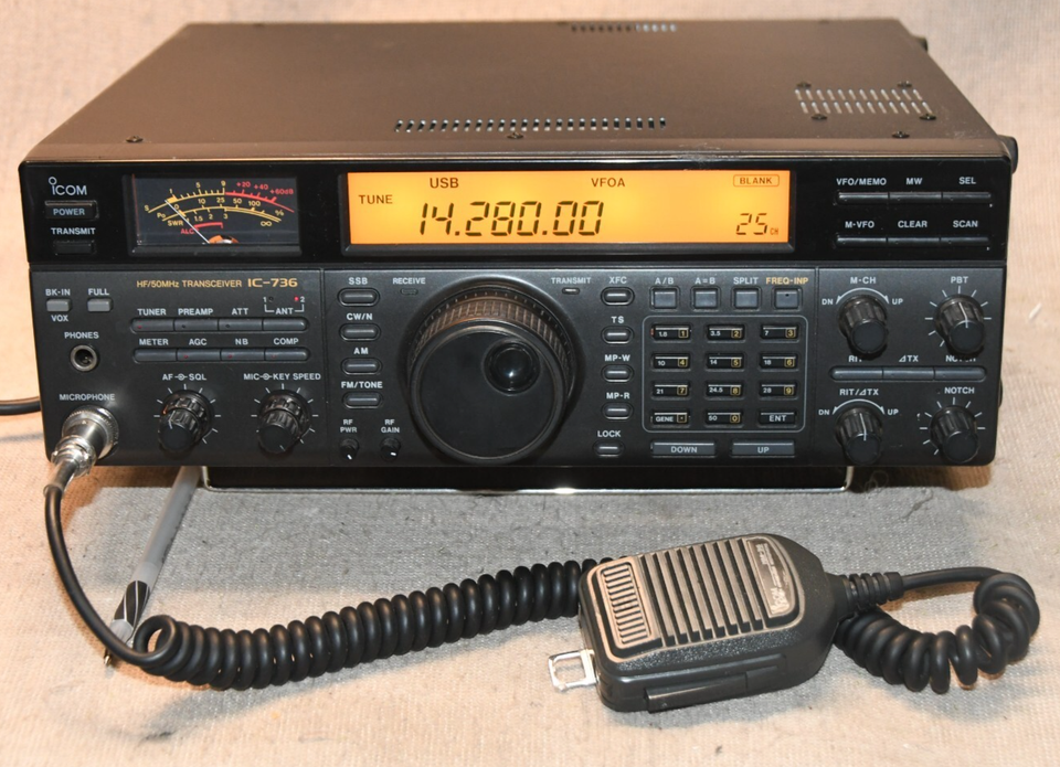 Icom IC-736 HF Transceiver 160-10Mhz Plus 50-54Mhz Tested | eBay