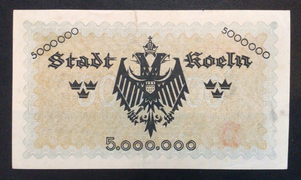 1923 GERMANY PAPER MONEY - 5,000,000 MARK BANKNOTE! | eBay