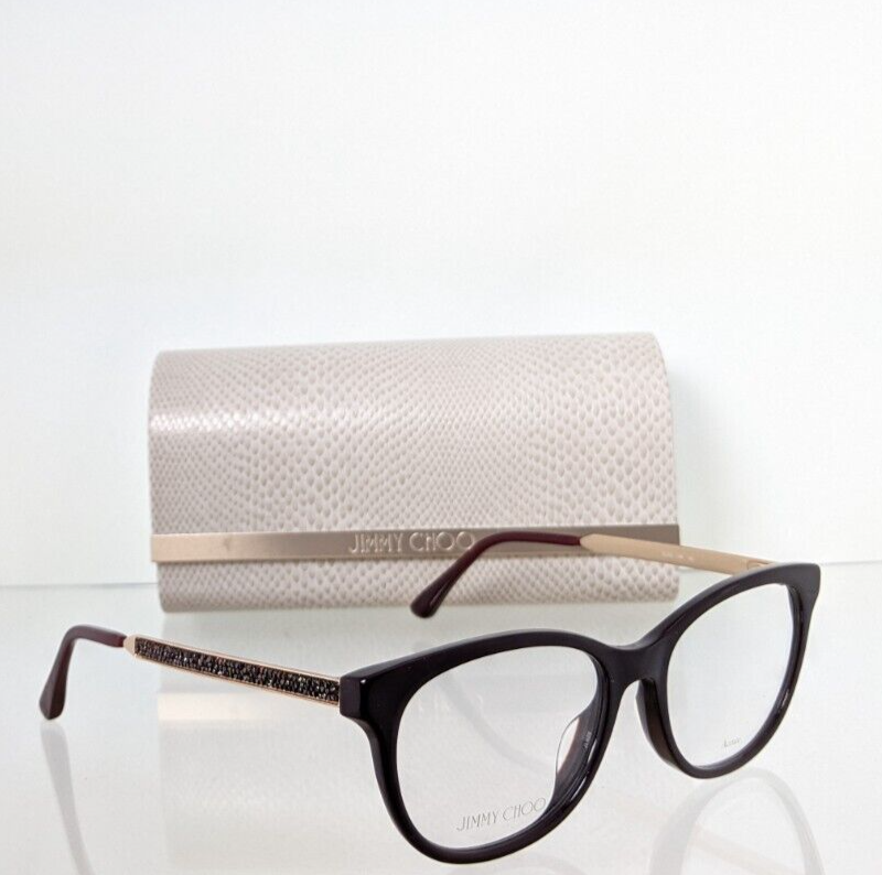 Brand New Authentic Jimmy Choo Eyeglasses JC202 LHF Burgundy Gold 202 ...
