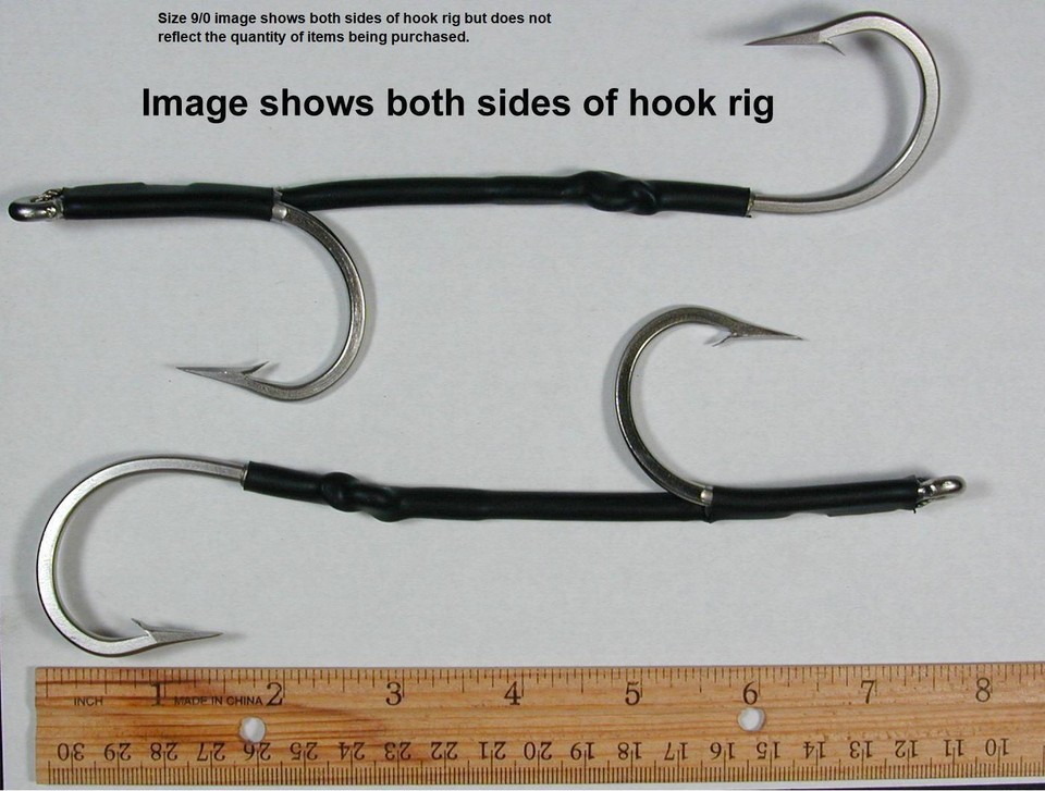 7691S SS double hook stiff wire assist hook rigs 180 offset Southern ...