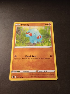 Pokemon Silver Tempest Phanpy Common Card 091/195 NM | eBay