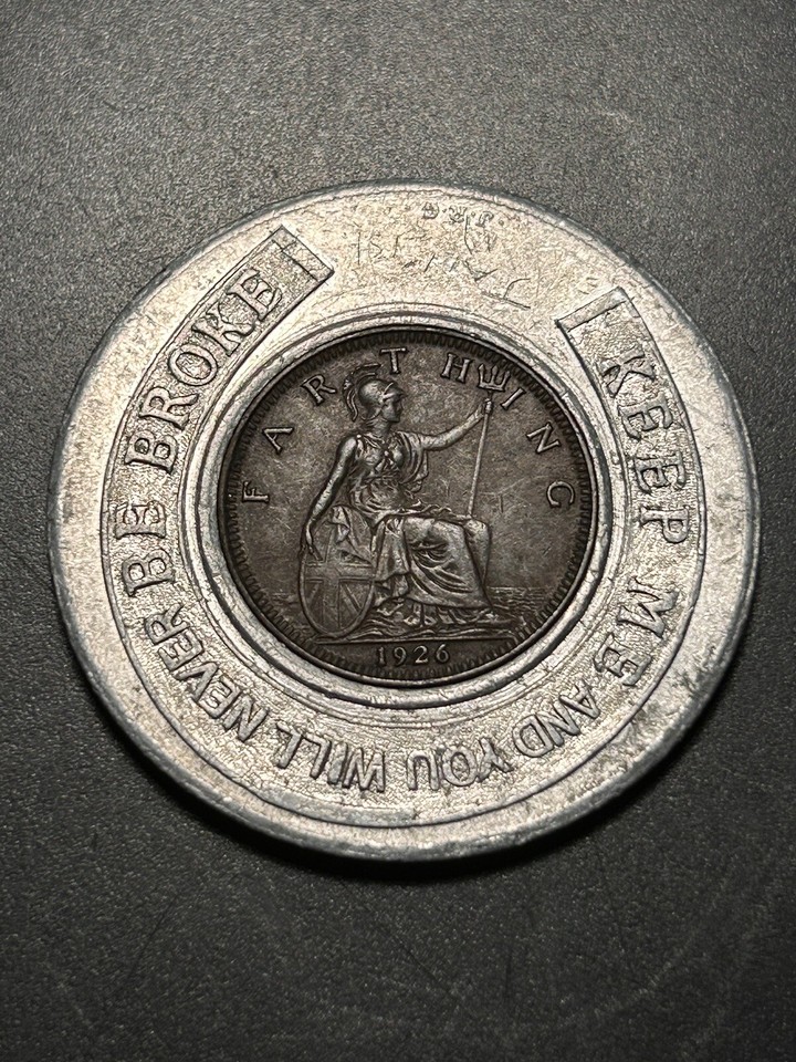 1926 Encased Great Britain Farthing Dance Hall Streatham Hill London No ...