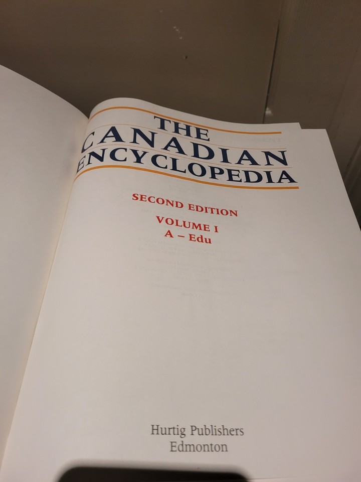 THE CANADIAN ENCYCLOPEDIA Second Edition Four Volume 1988 Set 1-4 ...