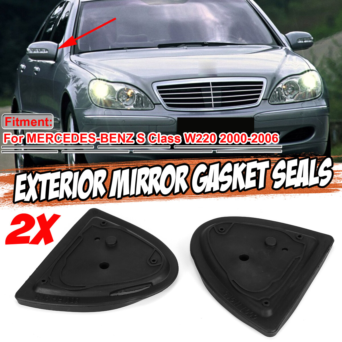Door Mirror Gasket Base Seal For Mercedes W220 S350 S430 S500 S55 AMG L ...