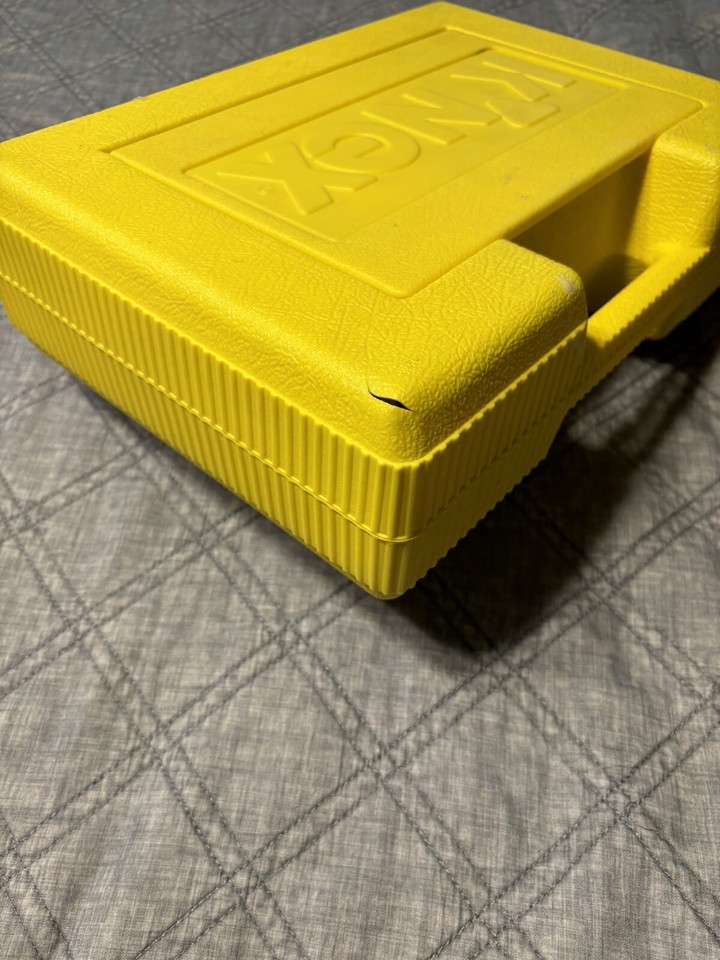 Vintage (FULL) K'NEX Yellow Box Hard KNEX Carrying Carry Case Organizer ...