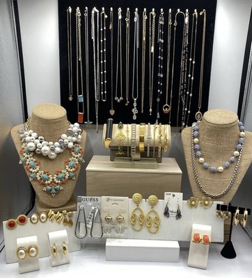 Vintage ~ Now Jewelry Lot 44 Pc All Signed Necklaces Bracelets Pierced ...