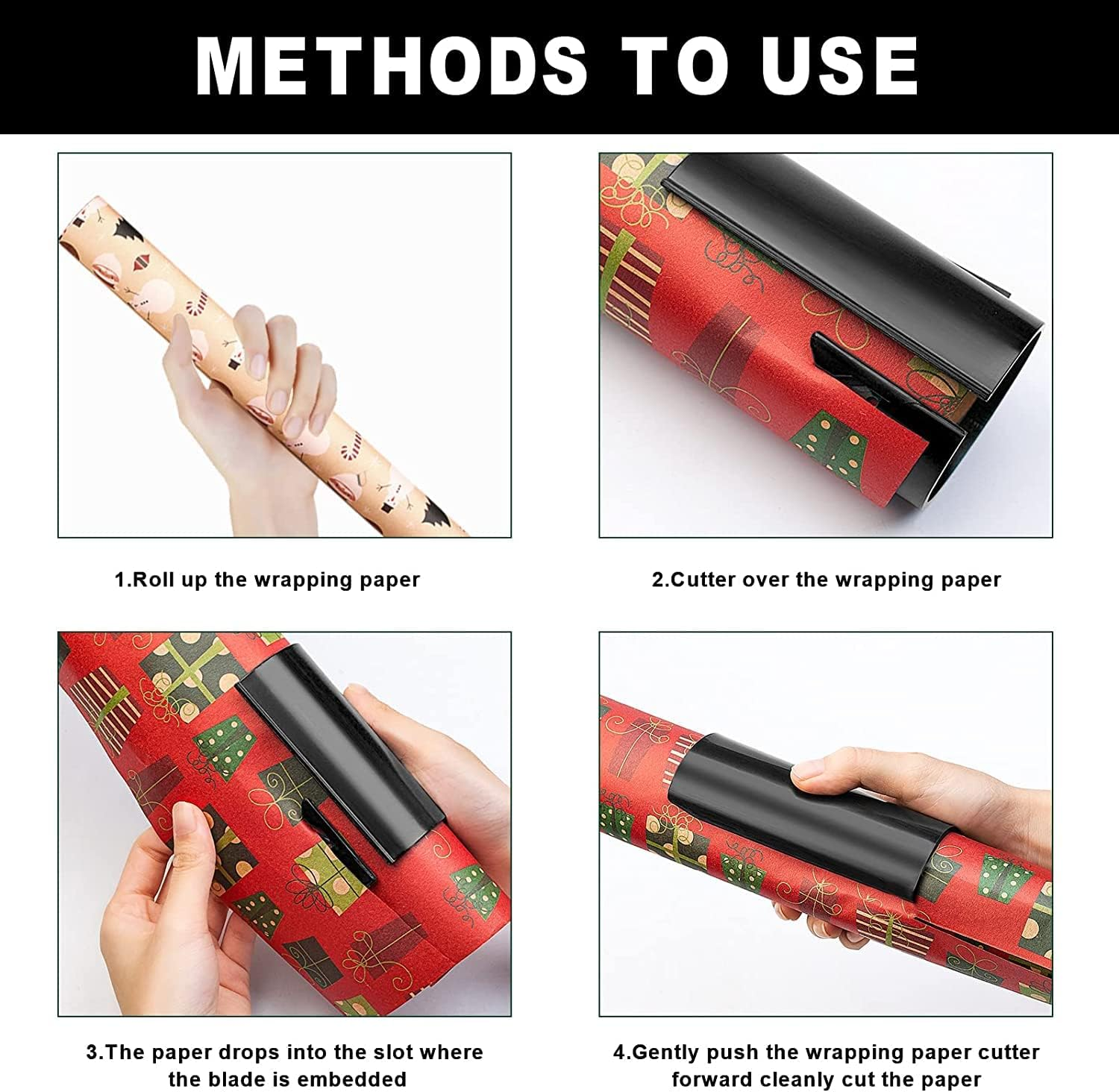 Wrapping Paper Cutter Portable Sliding Wrapping Paper Roll Cutter 1Pc ...