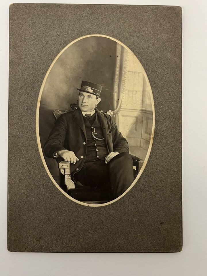 Antique Cabinet Card Photo Occupational Train Trolley Conductor In ...