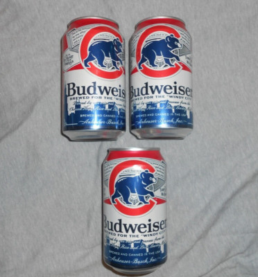 2023 Chicago Cubs Budweiser Beer Cans Lot of 3 Brewed for Windy City ...