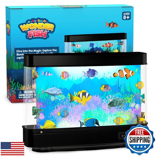 Artificial Fish Tank Virtual Ocean Toy - Mini Office Desk Aquarium ...