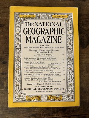 Vintage May 1958 National Geographic Journal Magazine Paperback Book | eBay